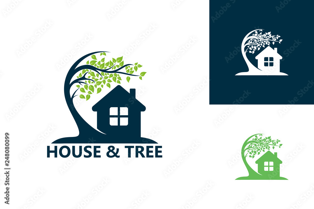 House & Tree Logo Template Design Vector, Emblem, Design Concept ...