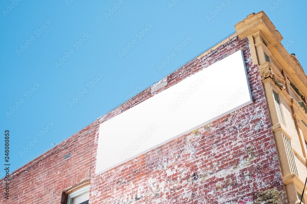 Wall with blank signage - empty banner ready for your artwork Stock ...
