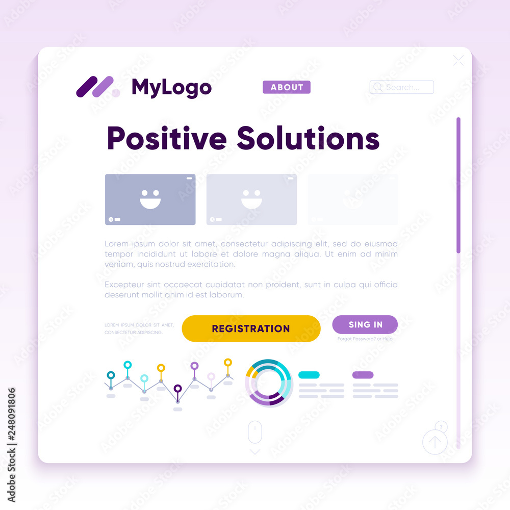 Ui dashboard. Ux app kit with finance graphs, interface, chart and ...