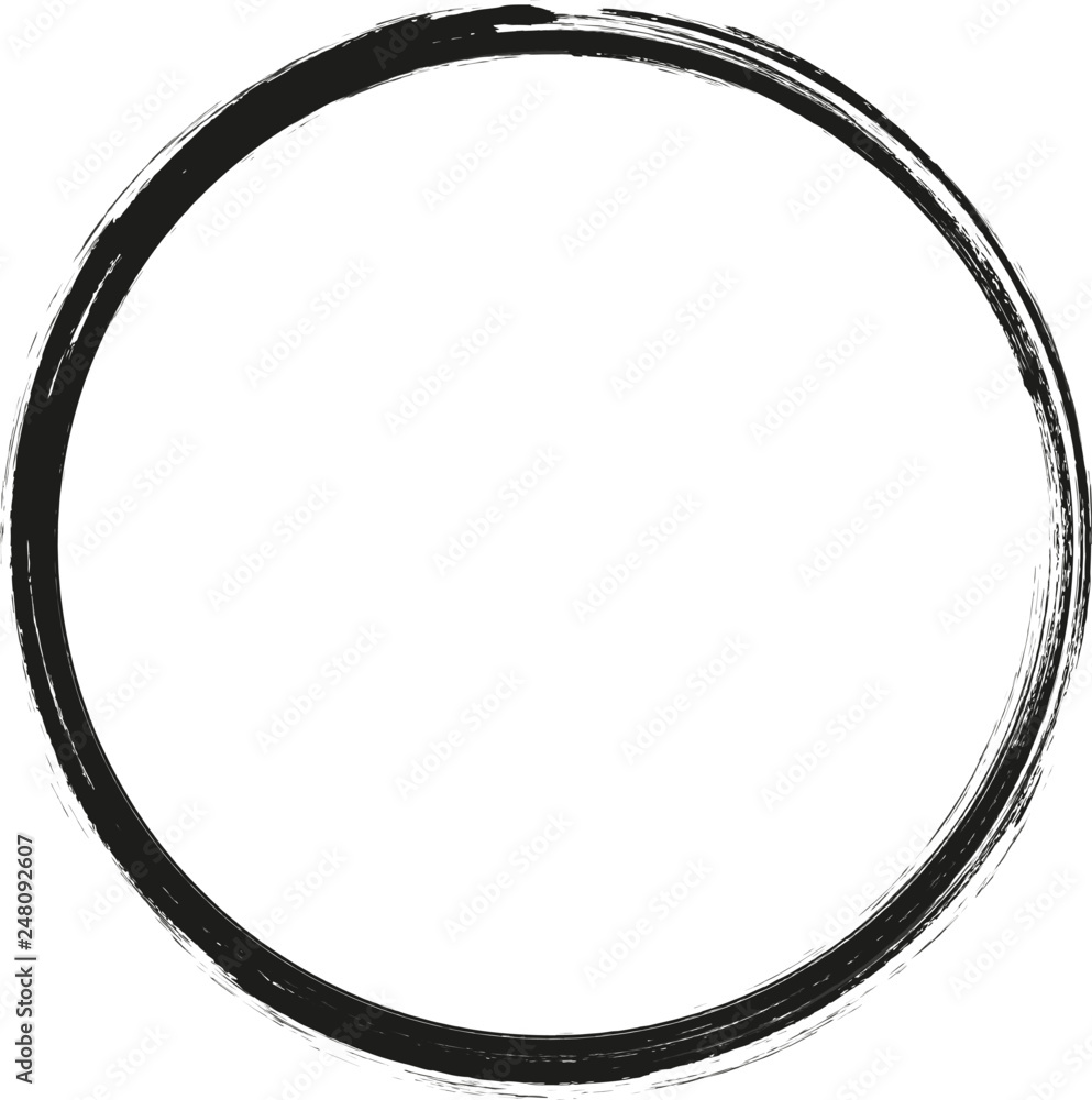 vector brush strokes circles of paint on white background. Ink hand ...