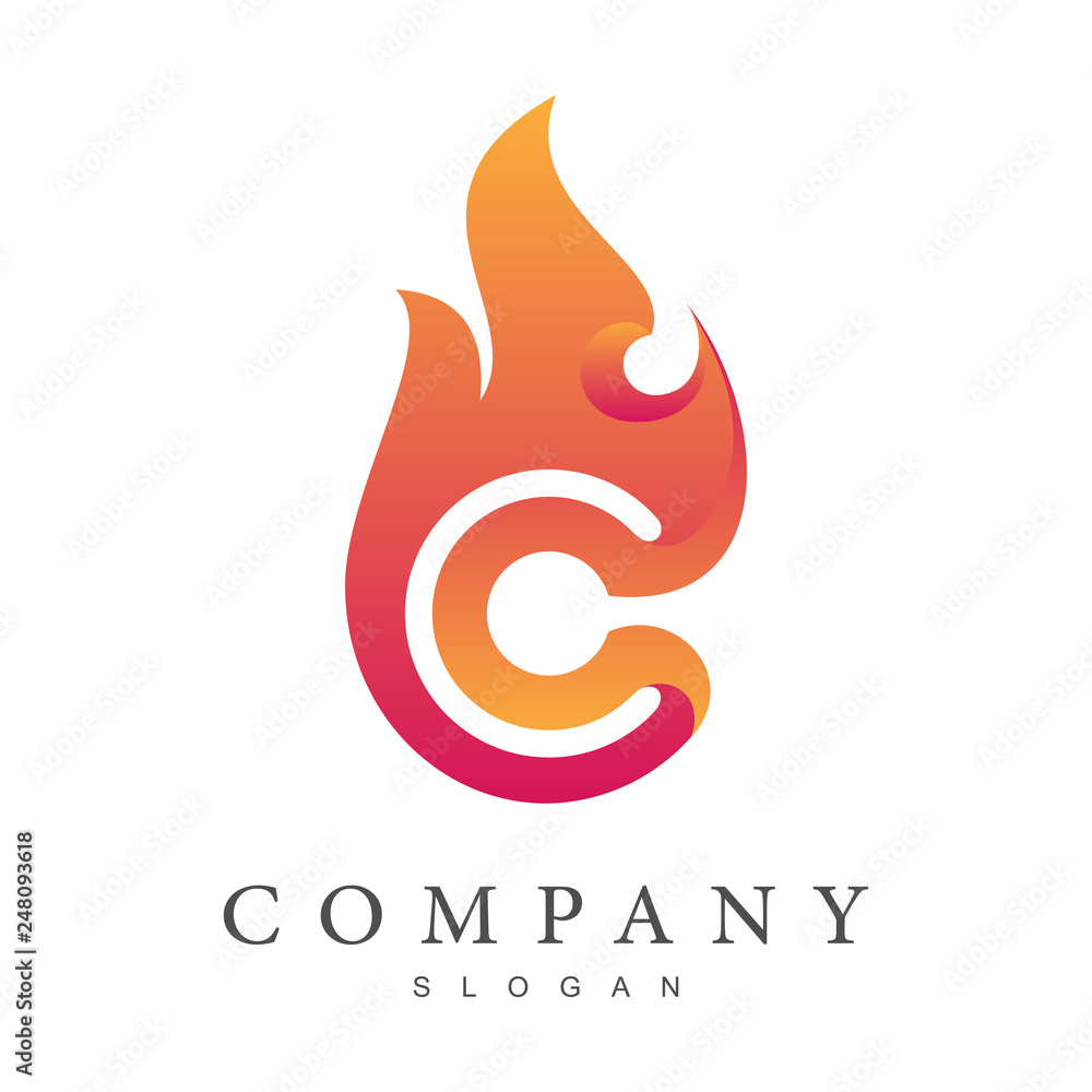 fire letter c logo template Stock Vector | Adobe Stock