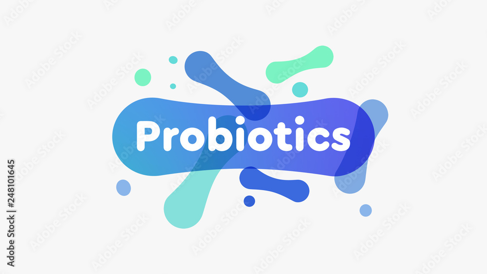 Probiotics Logo. Yoghurt or Milk Products Contains Lactobacillus ...