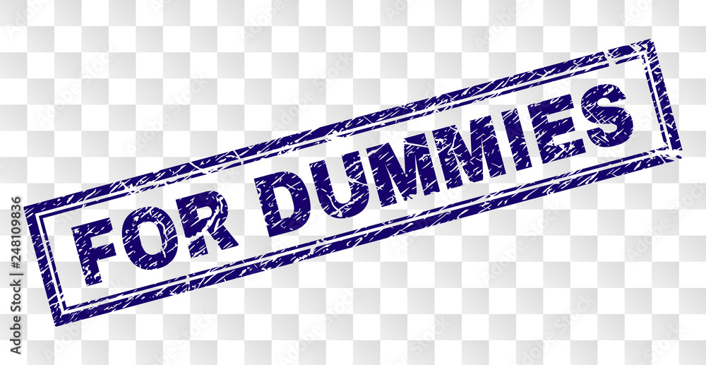 FOR DUMMIES stamp seal print with rubber print style and double framed ...