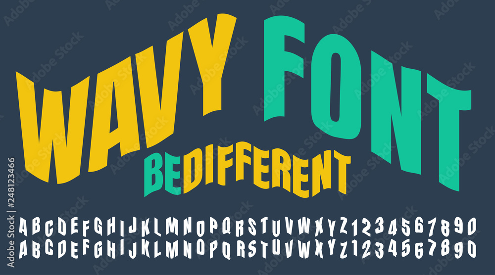 wavy font Stock Vector | Adobe Stock