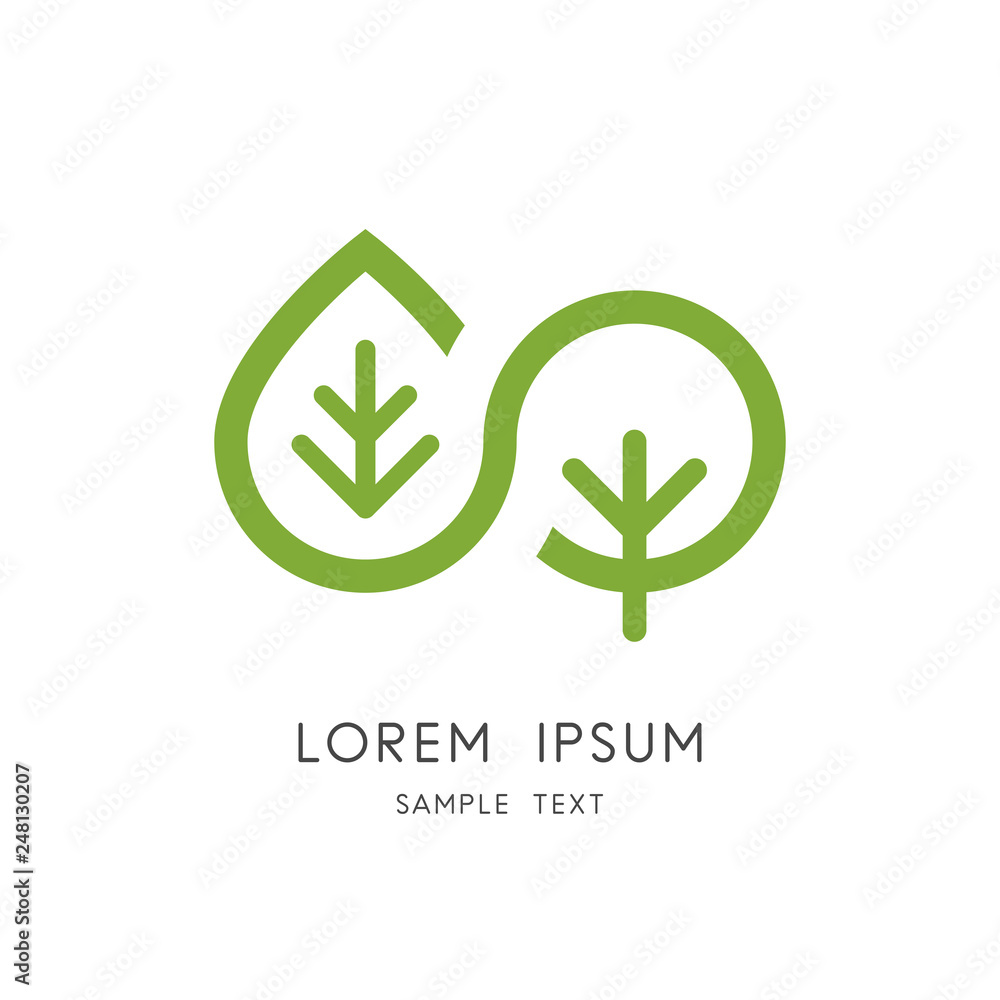 Leaf and tree logo - plant and sprout symbol. Infinity nature and ...