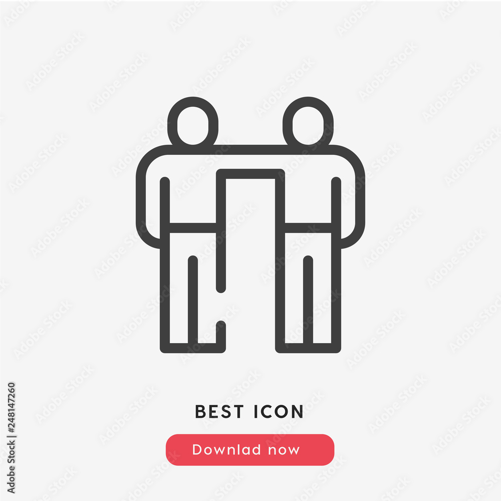 Friendship icon. Friendship vector symbol. Linear style sign for mobile ...