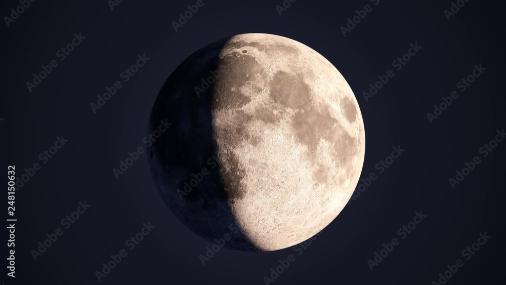 Simulation of the cycle of the phases of lunar illumination vídeo do ...