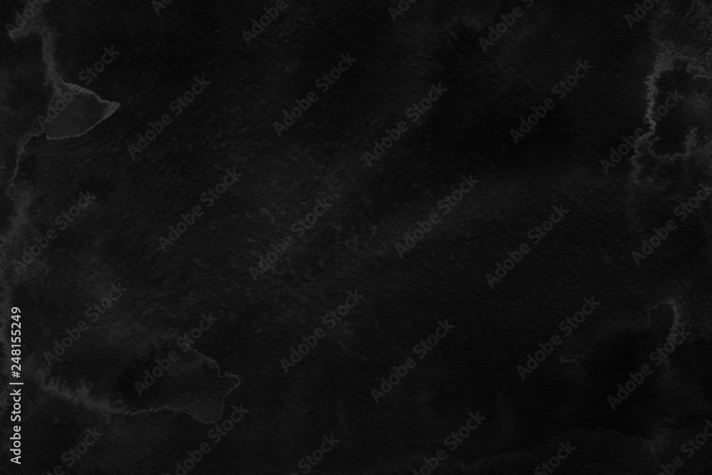 Black watercolor texture with abstract washes and brush strokes on the ...