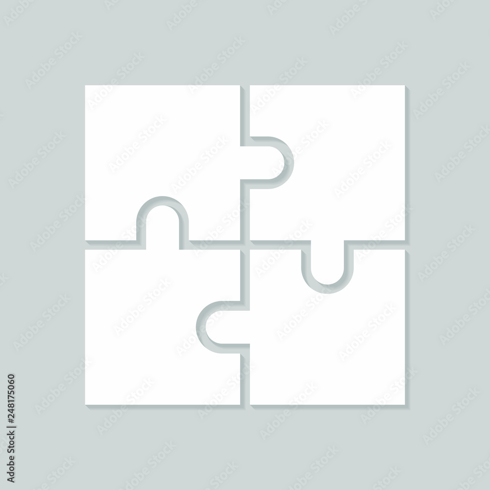 Four blank puzzle pieces. Puzzle for web, information or presentation ...