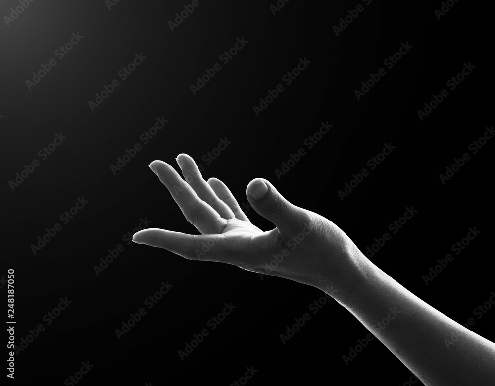 Prayer's hand praying for spiritual support, help and humanitarian aid ...