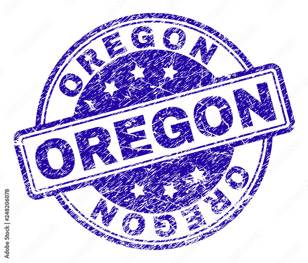 OREGON stamp seal watermark with distress texture. Designed with ...
