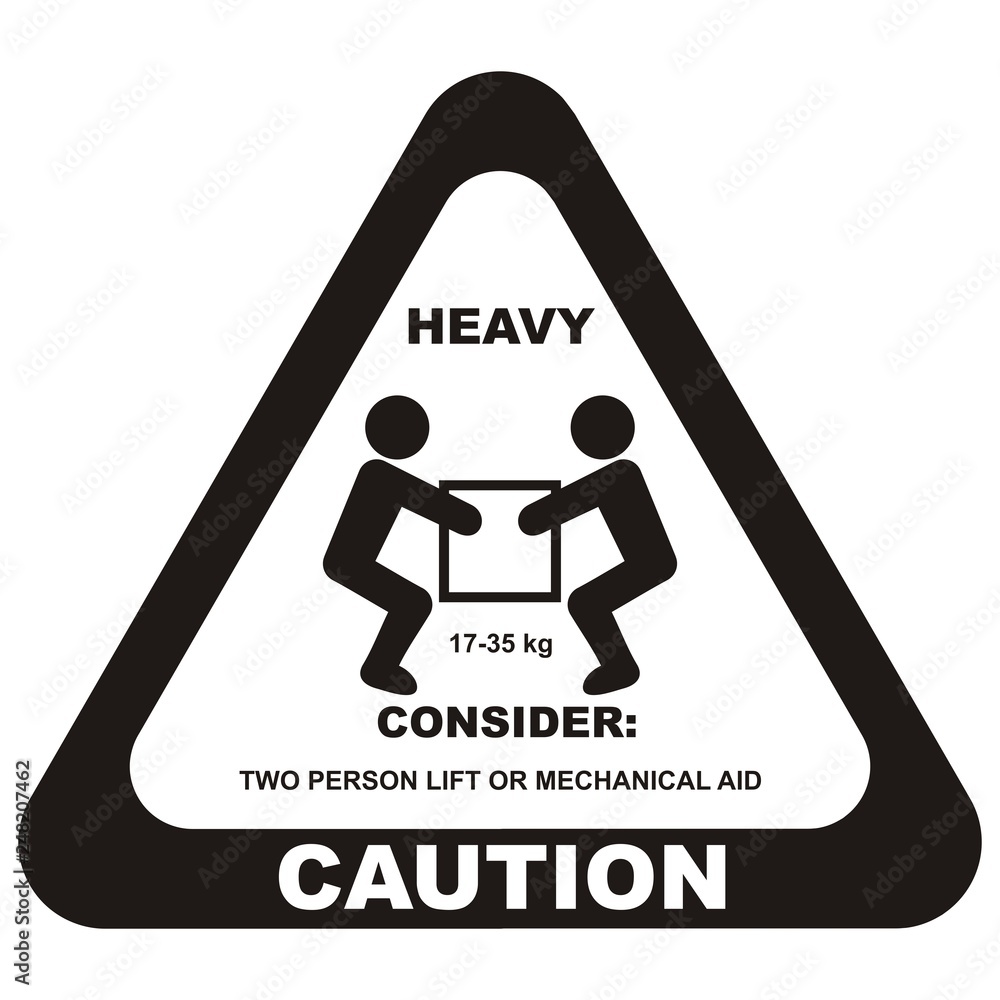 warning sign, heavy load, vector icon Stock Vector | Adobe Stock