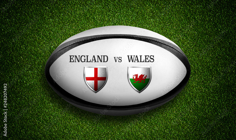 Rugby Match schedule, England vs Wales, flags of countries and rugby ...