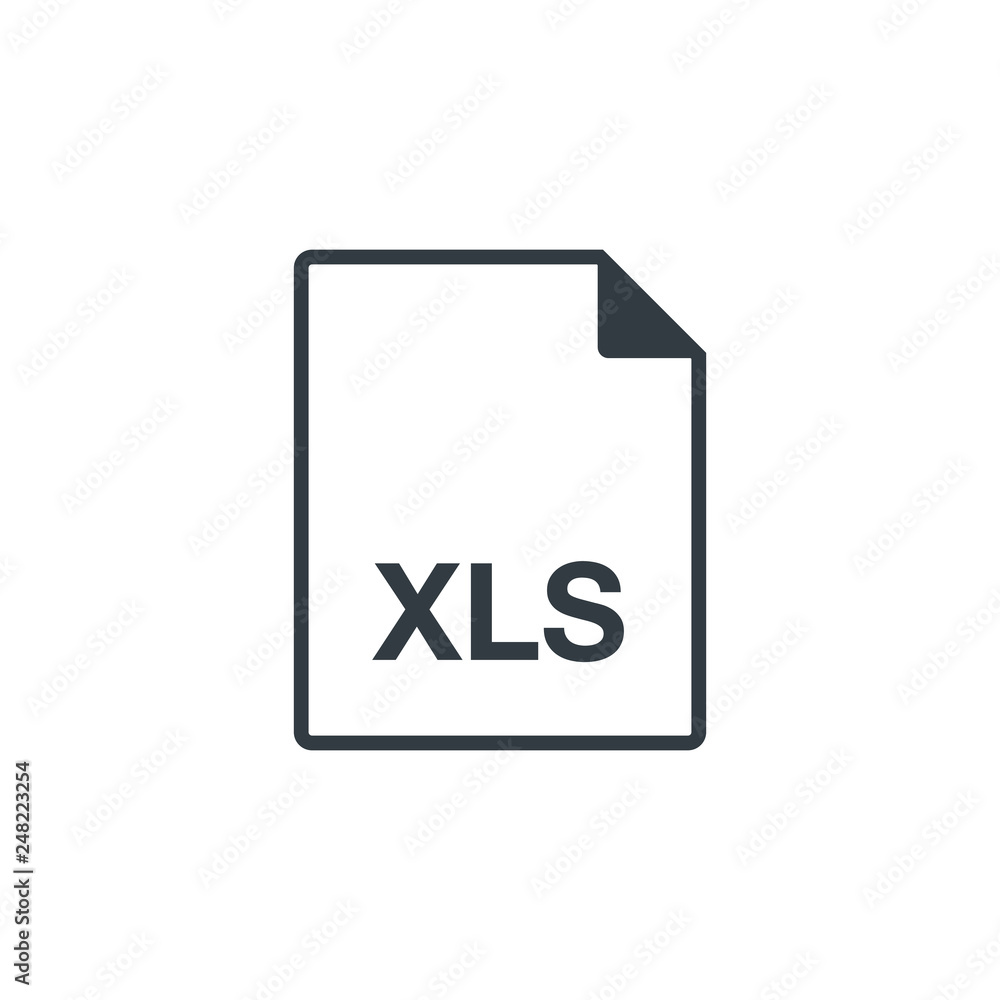 Black single thin line xls document file format icon concept. Simple ...