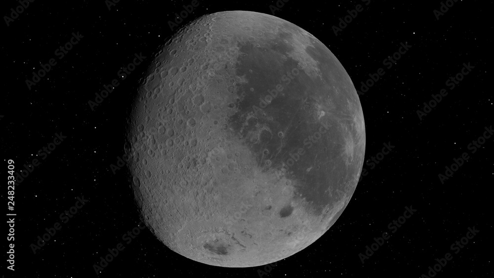 Half Moon Background / Realistic moon / The Moon is an astronomical ...