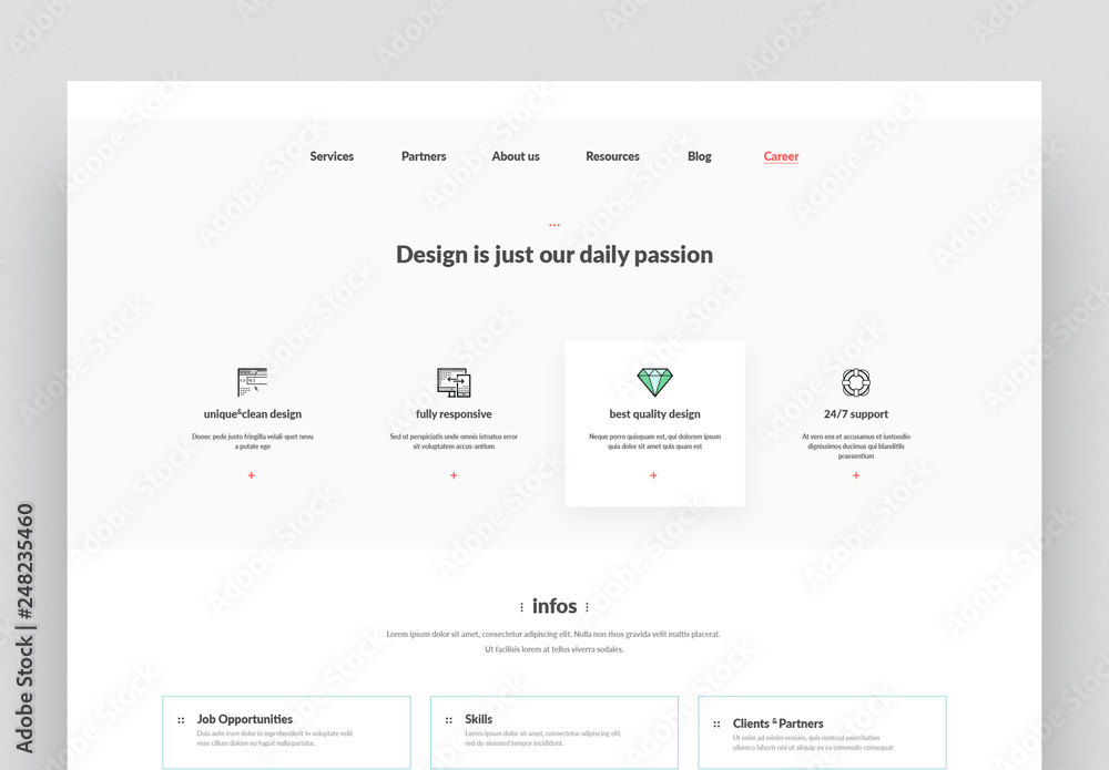 Website Layout with Icons Stock Template | Adobe Stock