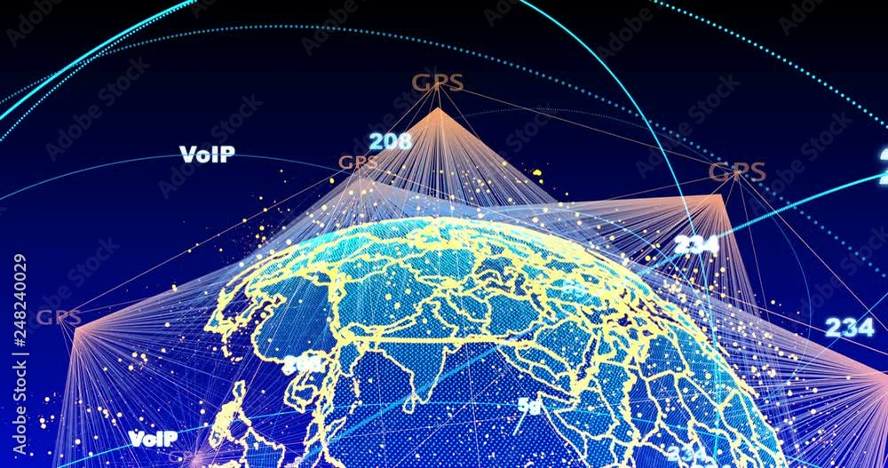Digital data globe - abstract scientific technology data network ...