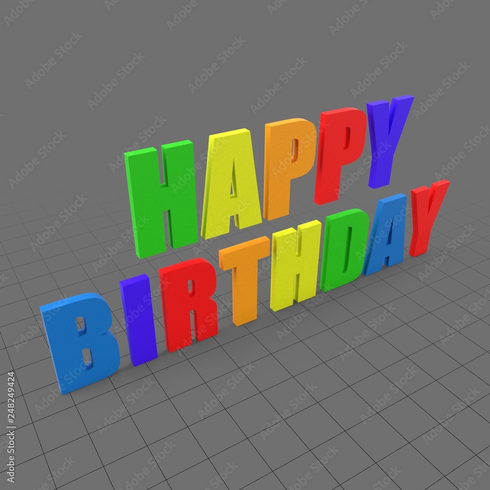 Happy birthday Stock 3D asset | Adobe Stock