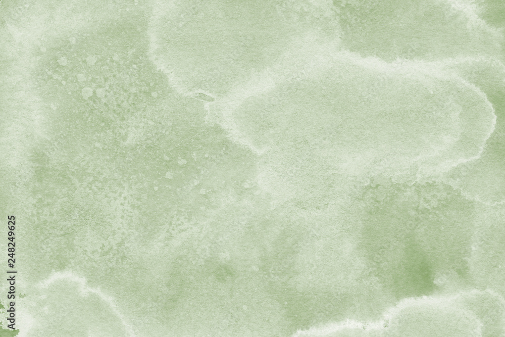 Watercolor green texture with abstract washes and brush strokes on the ...
