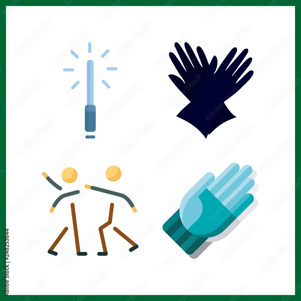 4 fight icon. Vector illustration fight set. aggressive and lightsaber ...