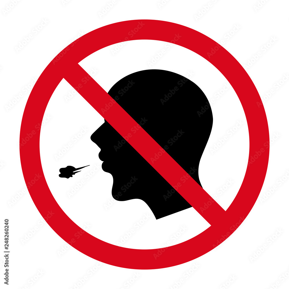 No spitting sign on white background Stock Vector | Adobe Stock