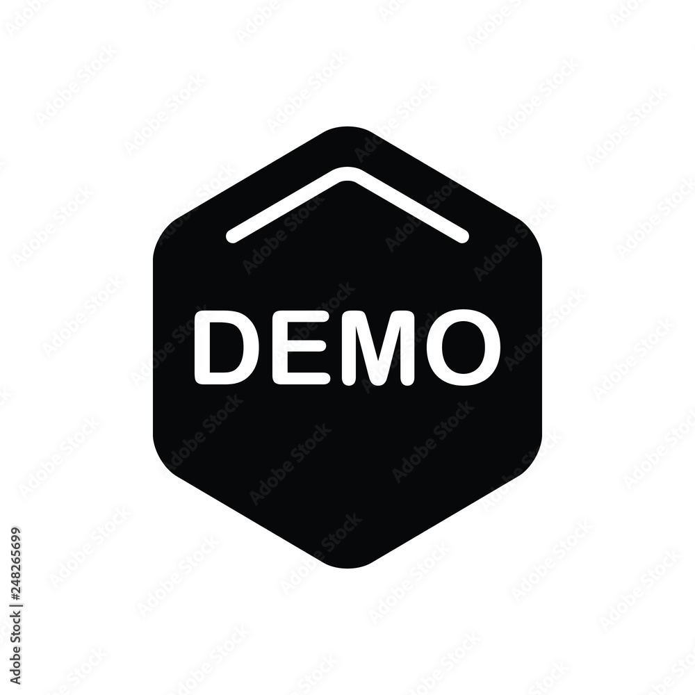 Black solid icon for demo exhibition Stock Vector | Adobe Stock