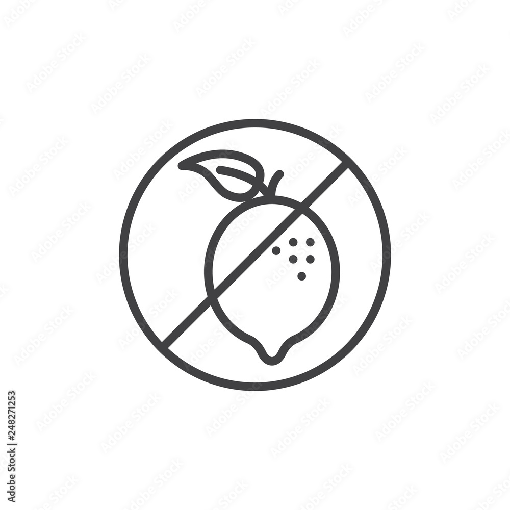 No allergen food line icon. linear style sign for mobile concept and ...