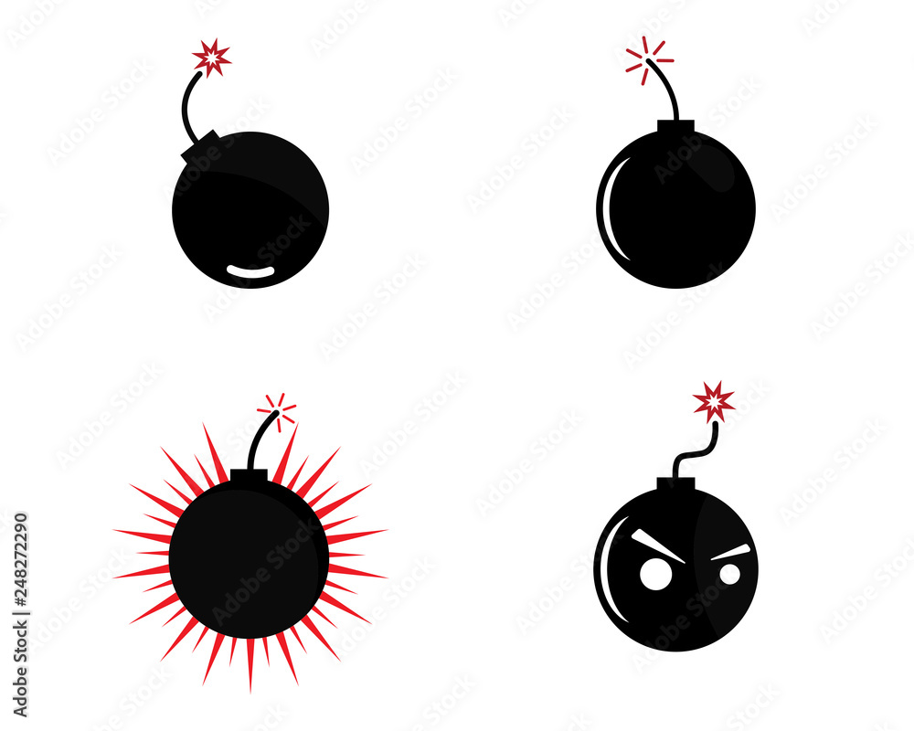 Simple bomb logo vector icon illustration Stock Vector | Adobe Stock
