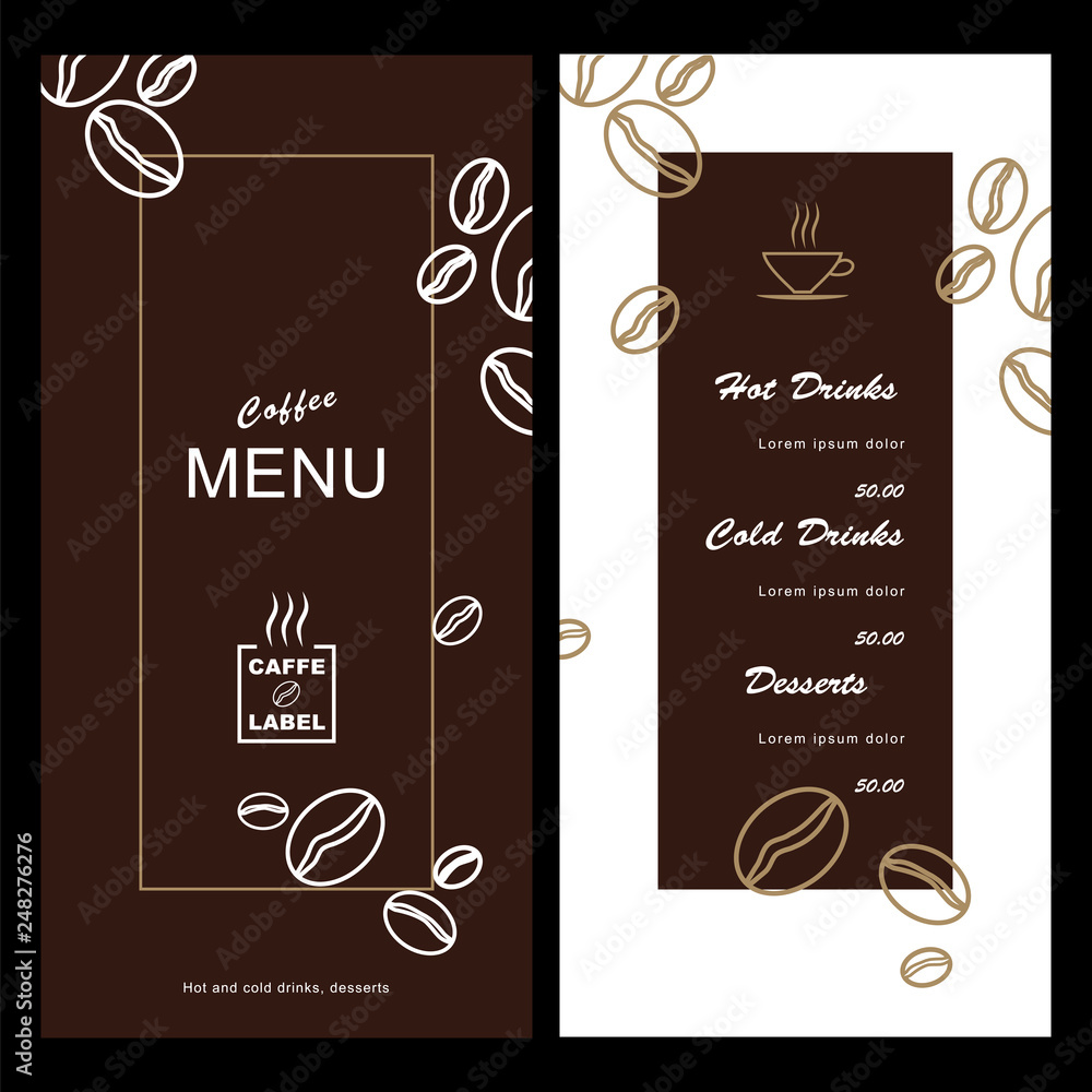 Design template menu of cafe, coffee house, bar, restaurant. vector ...