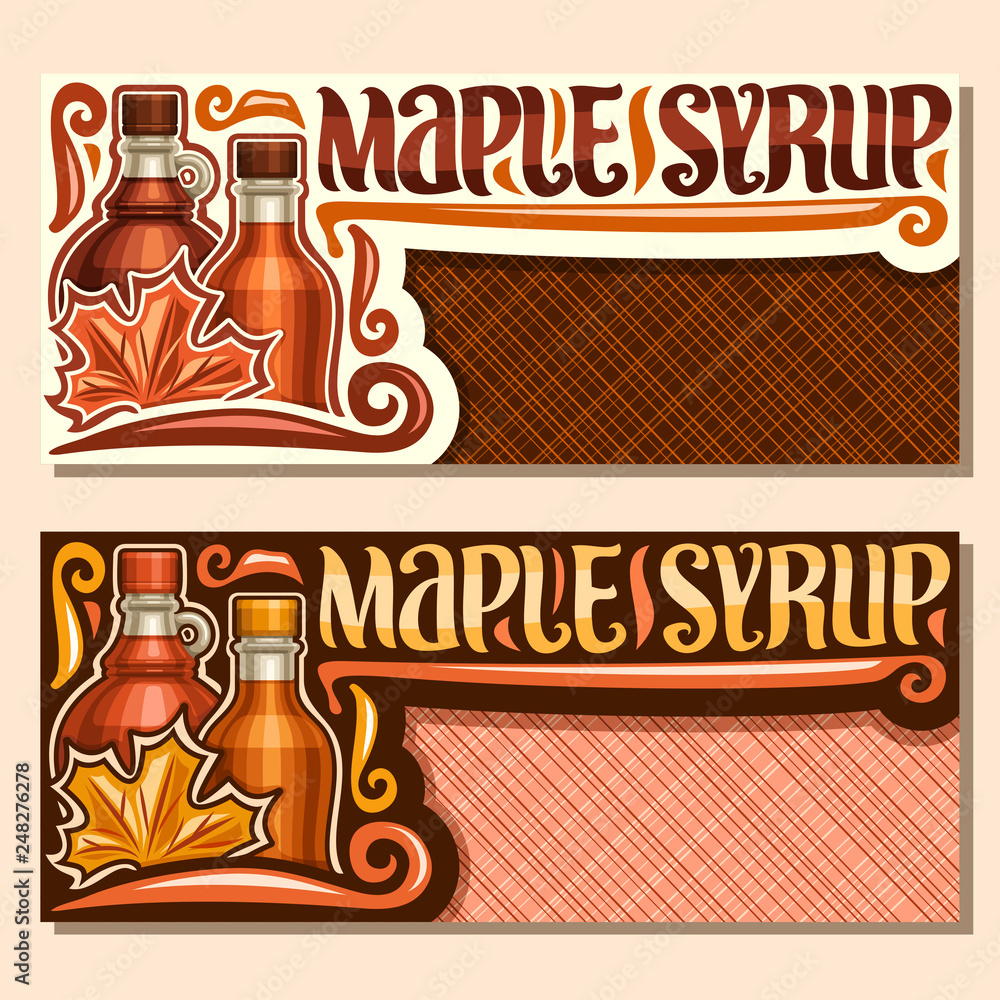 Vector banners for Maple Syrup with copy space, brochure with 2 ...