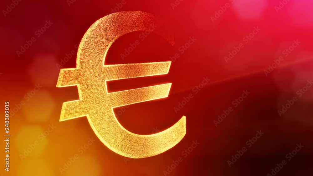 Animation icon or emblem of Euro Logo. Financial background made of ...