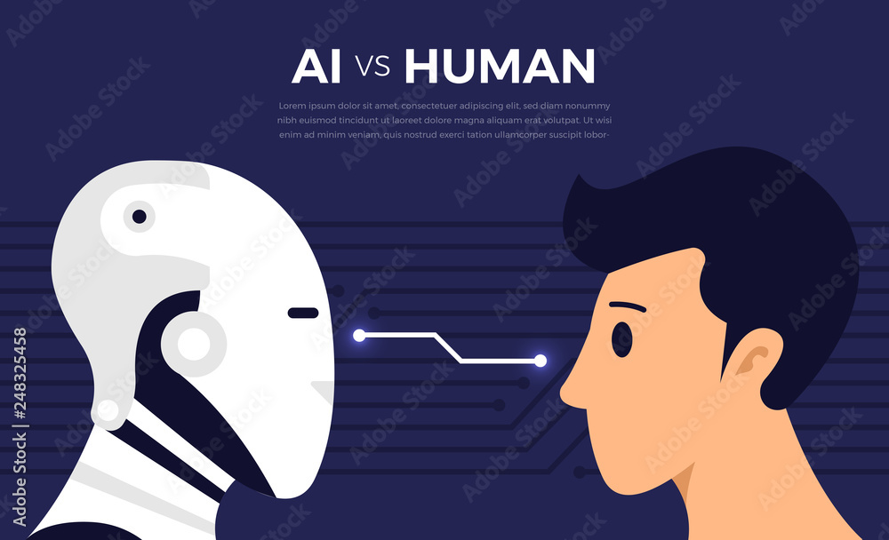 AI vs HUMAN Stock Vector | Adobe Stock