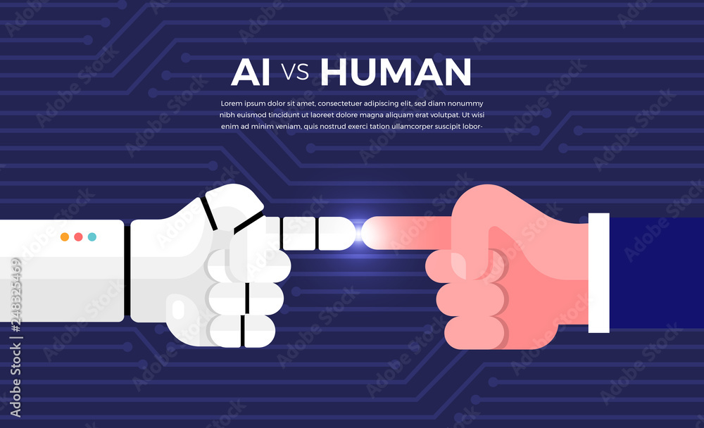 AI vs HUMAN Stock Vector | Adobe Stock