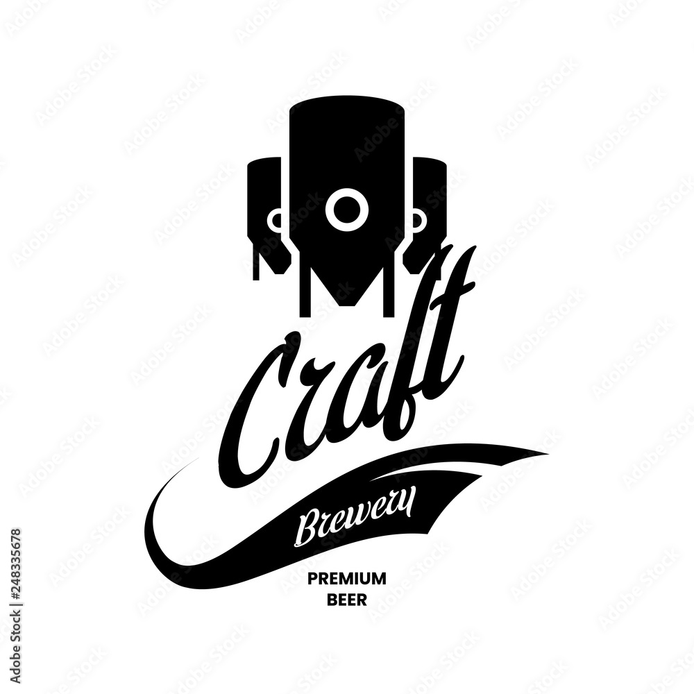 Modern craft beer drink vector logo sign for bar, pub, store, shop ...