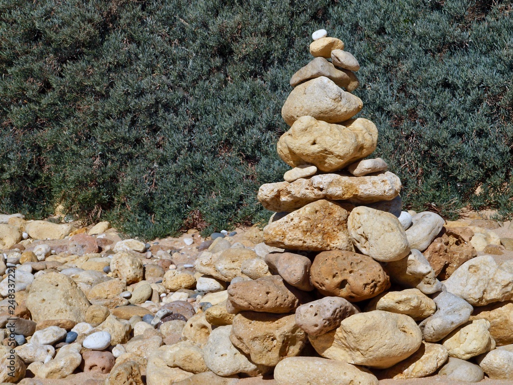 Pebbles pf stones at the beach, symbol for inner life balance in Zen ...