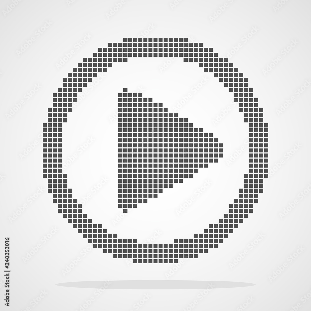 Pixel art design of Play button. Vector illustration. Stock Vector ...