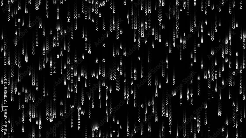 Motion background with streams of letters - matrix effect.MoMotion ...