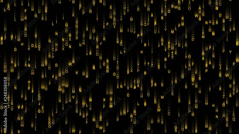 Motion background with streams of letters - matrix effect.MoMotion ...