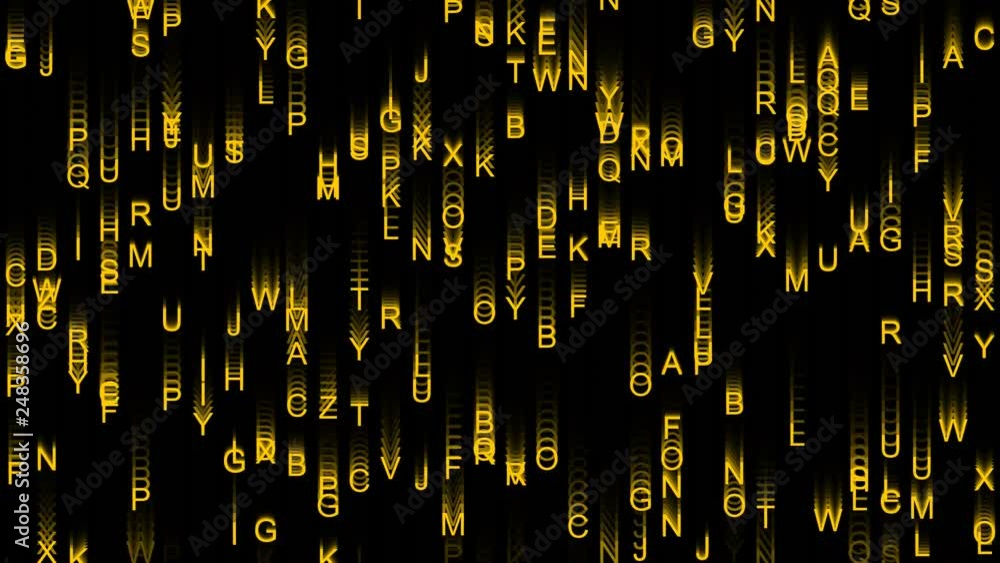 Motion background with streams of letters - matrix effect.MoMotion ...