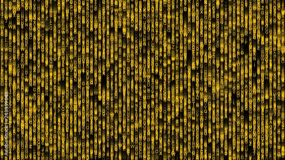 Motion background with streams of letters - matrix effect.MoMotion ...