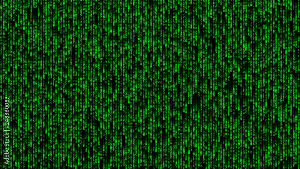 Motion background with streams of letters - matrix effect.MoMotion ...