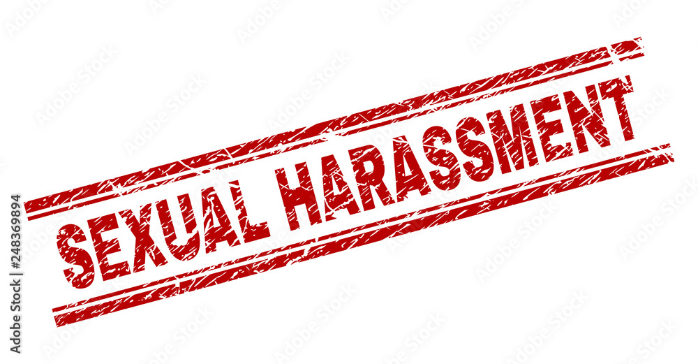 SEXUAL HARASSMENT seal imprint with grunge texture. Red vector rubber ...