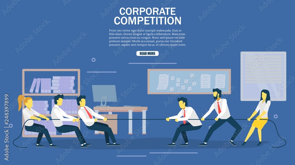 Corporate competition vector web banner design template Stock Vector ...