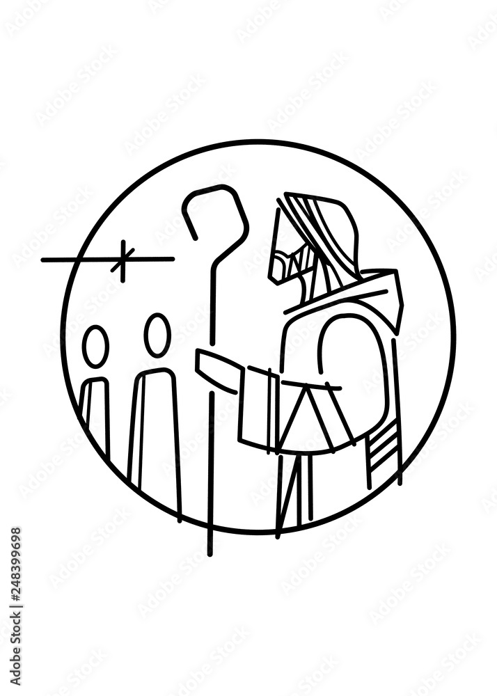 Jesus Christ and two disciples symbbol Stock Vector | Adobe Stock