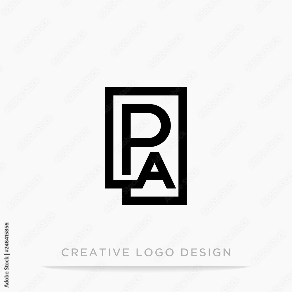 Letter pa initial logo, square design for Corporate Business Identity ...