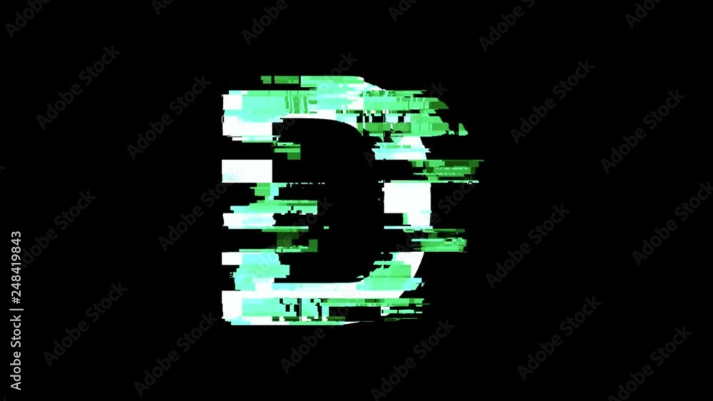 Letter D distorted glitch foturistic digital look - 4K animation ...