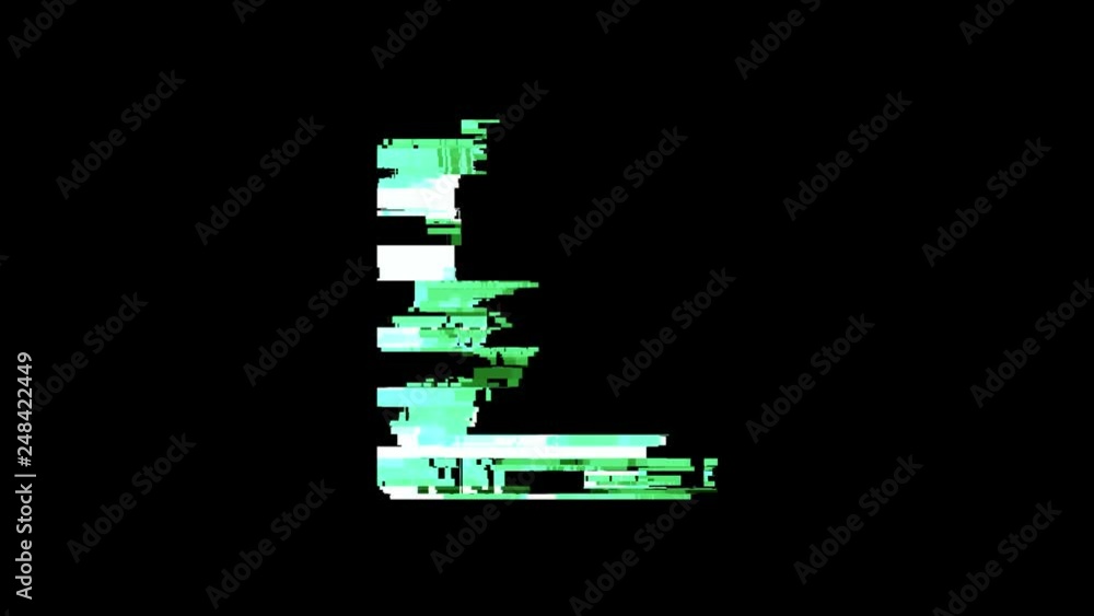 Letter L distorted glitch foturistic digital look - 4K animation ...