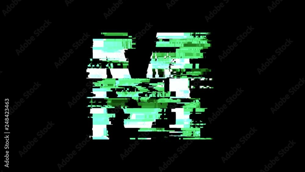 Letter M distorted glitch foturistic digital look - 4K animation ...