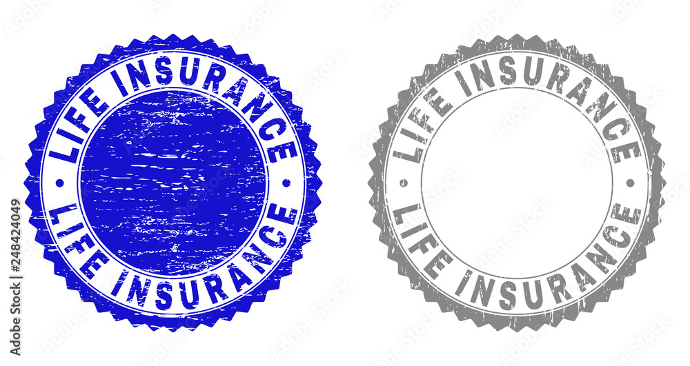 Grunge LIFE INSURANCE stamp seals isolated on a white background ...