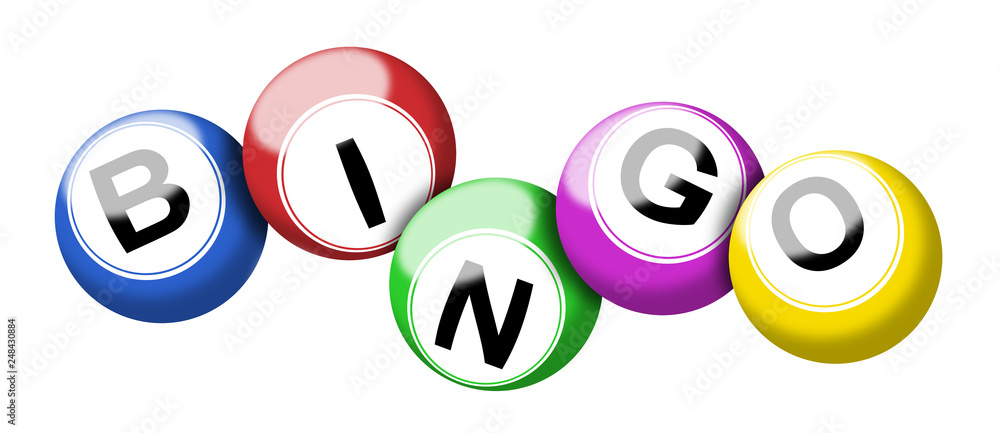 Colorful bingo balls illustration isolated on white with clipping path ...